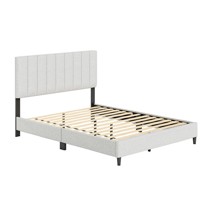 Latitude Run® Leah Linen Panel Upholstered Platform Bed Frame And Reviews